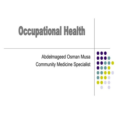 Occupational health 23 nov 2012 | PPT