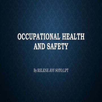 Occupational health and safety grade 7.pptx | Injuries | Diseases and ...