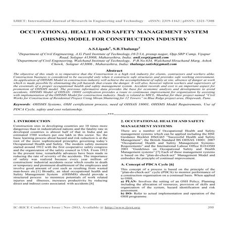 Occupational health and safety management system | PDF