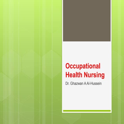 Occupational sssssssHealth Nursing 7.ppt