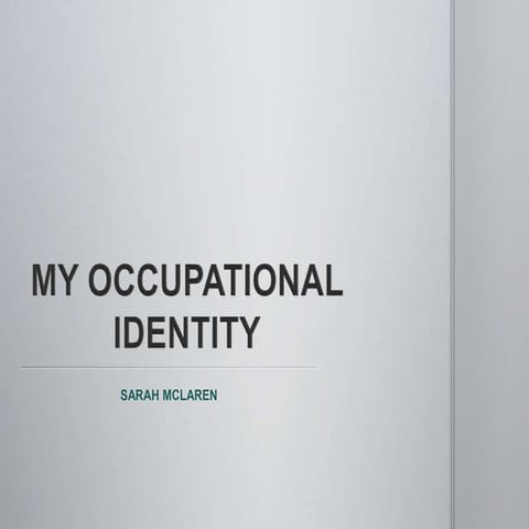 Occupational identity | PPTX