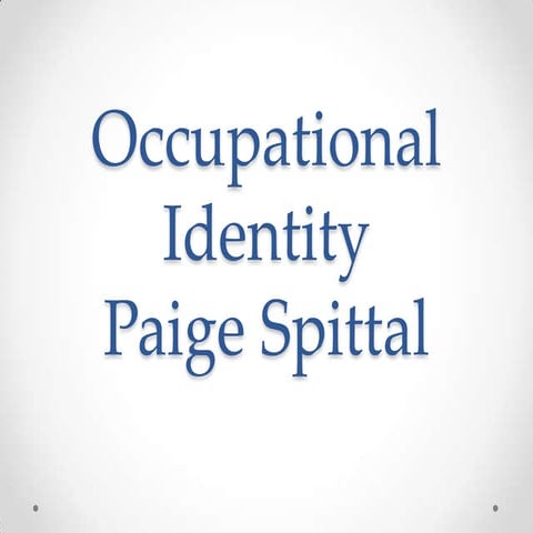 Occupational identity slideshow | PPTX | Waterskiing and Wakeboarding ...