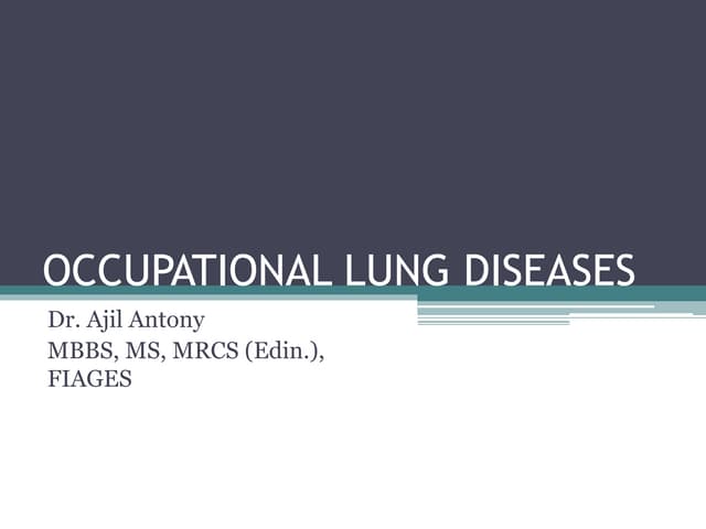 Occupational lung diseases | PPTX