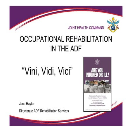 Occupational rehabilitation in the adf hayter | PDF