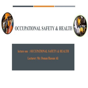 OCCUPATIONAL SAFETY & HEALTH in public health .pptx
