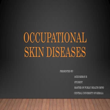 Occupational skin diseases | PPTX