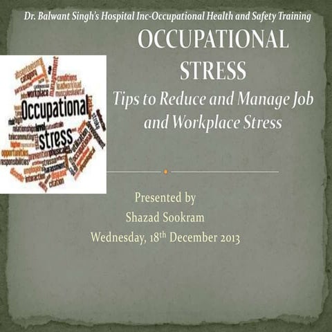 Occupational stress | PPTX