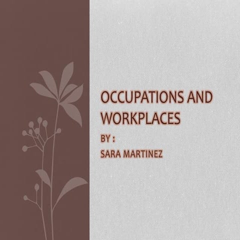 Occupations and workplaces | PPTX
