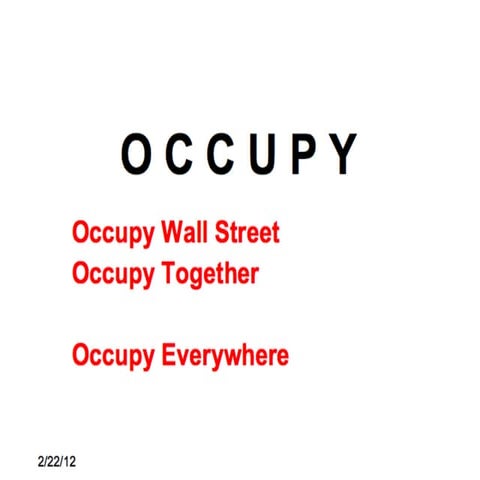 The Occupy Movement | PPT