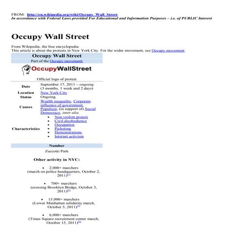 Battle in Seattle to Occupy Wall Street | PPTX