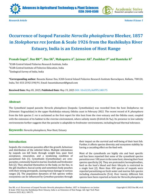 First report of Nereis (Neanthes) virens (Sars) an epitoky polychaete ...