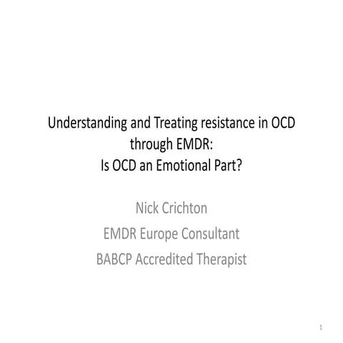 Understanding in treating resistance in OCD through EMDR | PDF