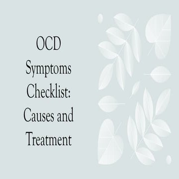 Ocd Symptoms Checklist Effective OCD Therapy To Help You Regain