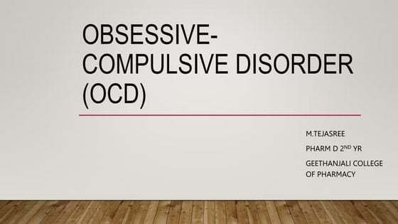 obsession compulsive disorder powerpoint presentation | PPT