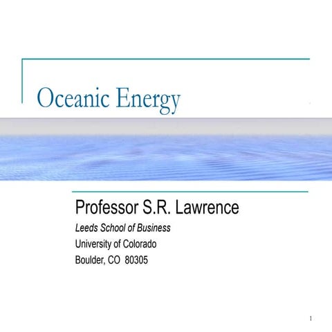 Oceanic energy | PPT
