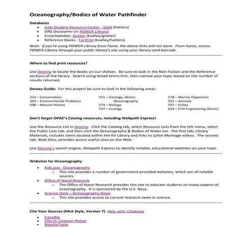 Oceanography Pathfinder | DOCX