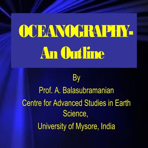 Oceanography-An Outline | PPT | Geology | Science