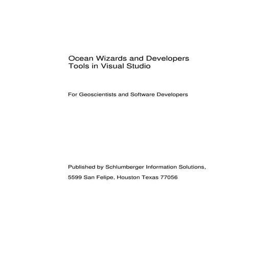 Petrel Ocean wizards and developers tools 2013 | PDF | Desktop Publishing | Computer Software ...