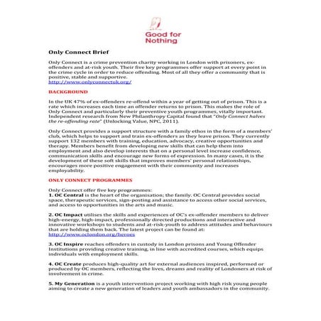 Only Connect GFN Brief | DOCX