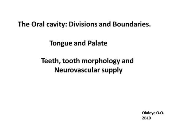 Oral Cavity | PPT