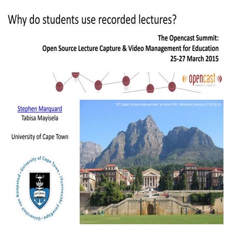 Why do students use lecture recordings? | PPT
