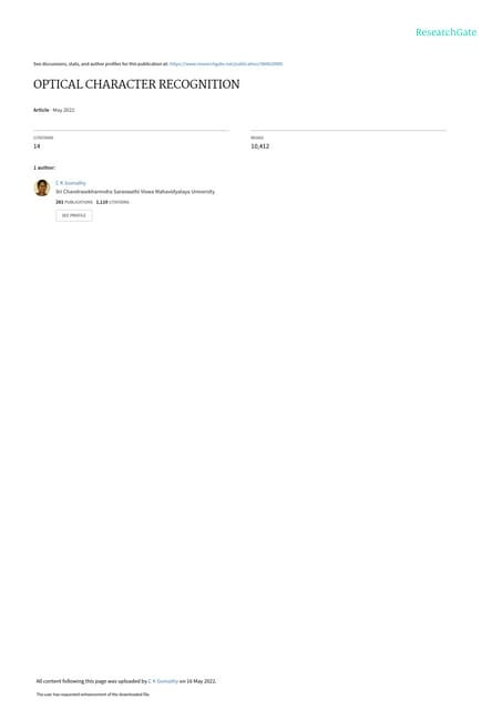 Optical character recognition (ocr) ppt | PPTX | Desktop Publishing ...