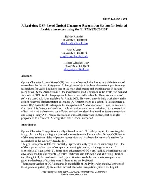 Blob Detection Technique Using Image Processing For Identification Of Machine Printed Characters