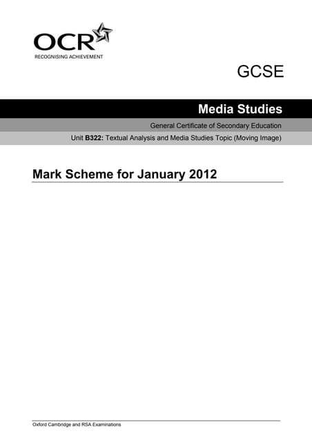 OCR G322 Mark Scheme Jan 2012 | PDF