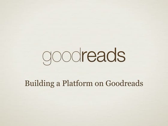Goodreads presentations