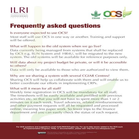 OCS—Frequently asked questions | PDF