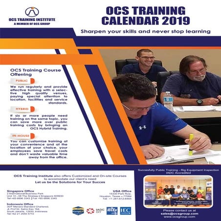 OCS Training calendar 2019 catalog | PDF