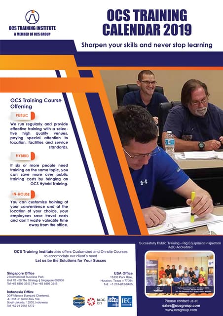 Ocs rig inspection workshop - july schedule | PDF