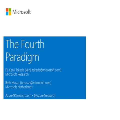 The Fourth Paradigm - Deltares Data Science Day, 31 October 2014 | PDF