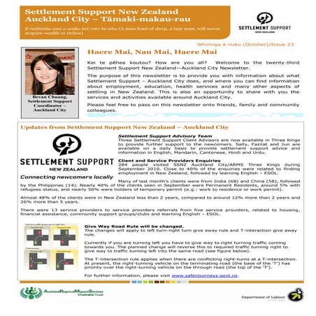 SSNZ Auckland City - Newsletter October issue 23 | PDF