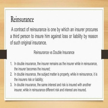 Insurance Law on Reinsurance Insurance Code of the Philippines | PPTX