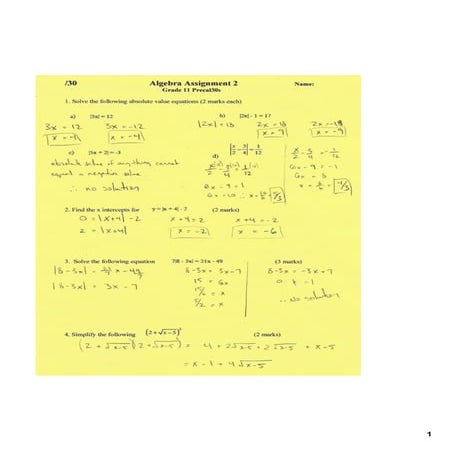 Oct 30 Algebra Assignment 2 Key | PDF