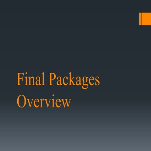 Final Packages Overview | PPTX
