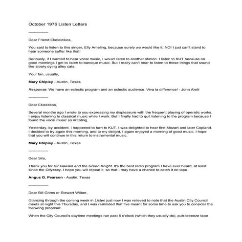 Oct76 Listen Letters | PDF