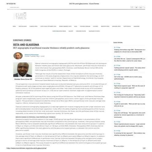 OCTA and Glaucoma Detection. | PDF