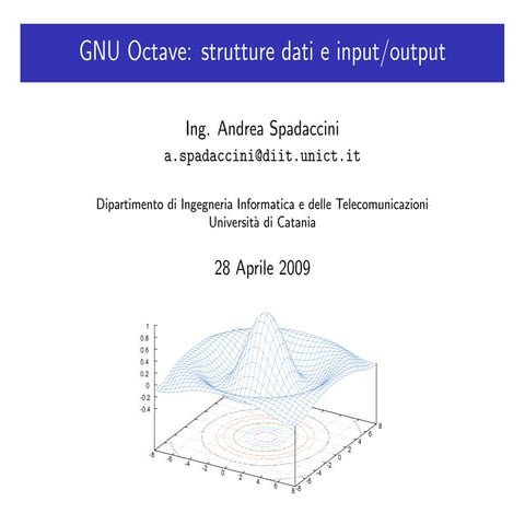 GNU Octave: Strutture dati e I/O | PDF
