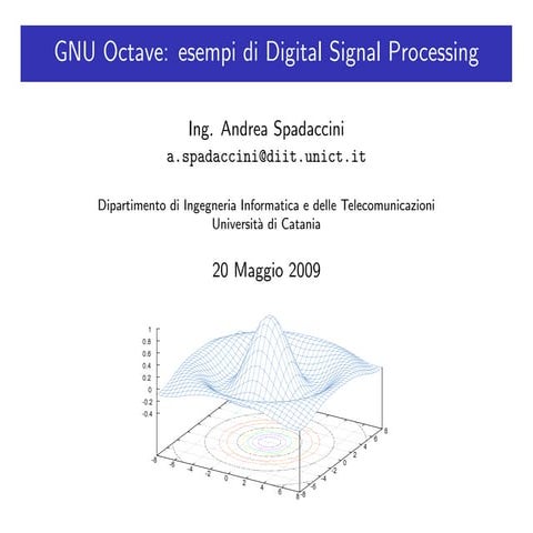 GNU Octave: esempi di Digital Signal Processing | PPT