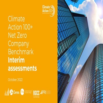 Climate Action 100+ Net Zero Company Benchmark: October-2022-Benchmark | PDF