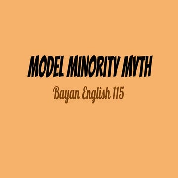 Model Minority Myth | PPTX
