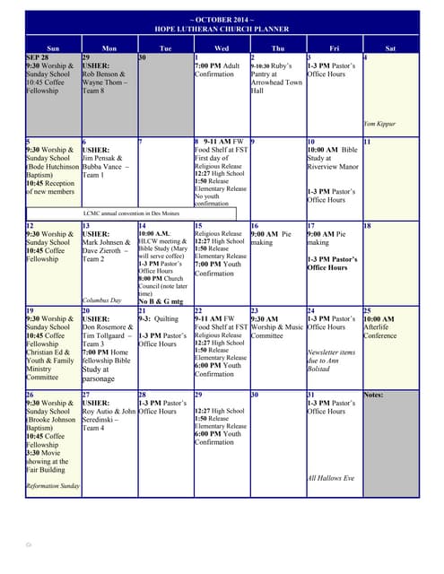Sabbath school program | DOCX