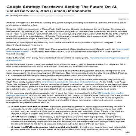 Google Strategy Teardown 2017: Betting The Future On AI, Cloud Services ...