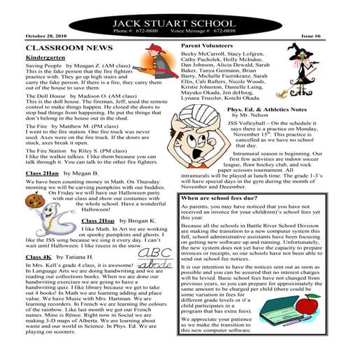 October 28th Newsletter | PDF