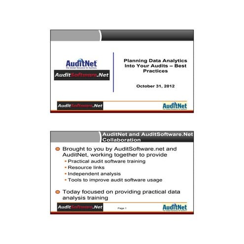 Best Practices: Planning Data Analytic into Your Audits | PDF