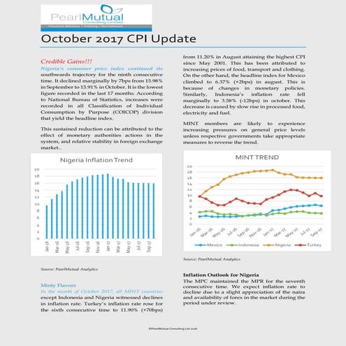 October CPI update | PDF | Currencies | Economy
