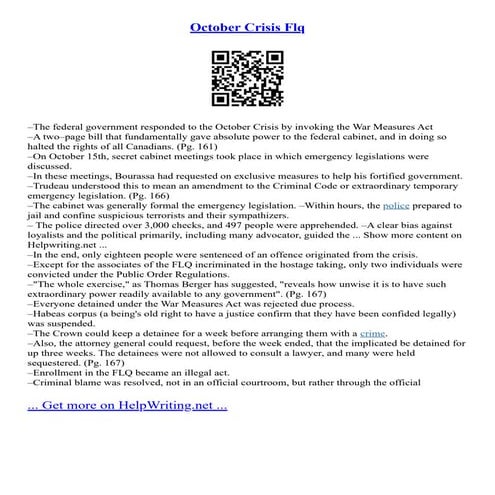 The October Crisis | PPT