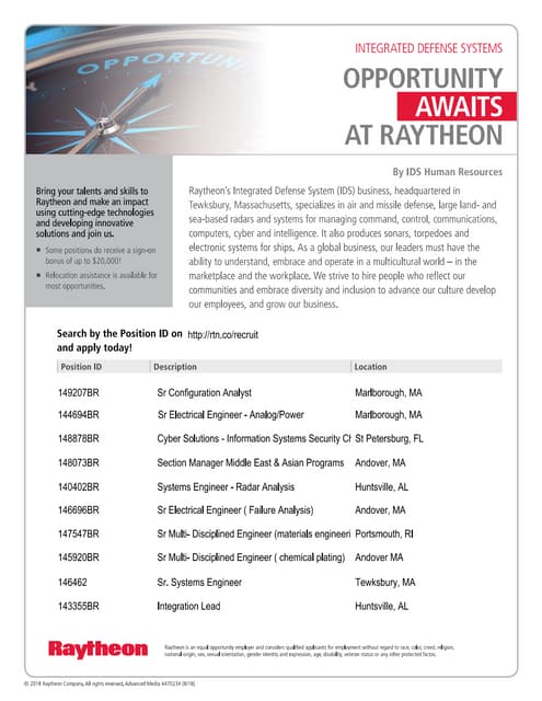 Raytheon February 2019 Engineering hot jobs list v2 | PDF